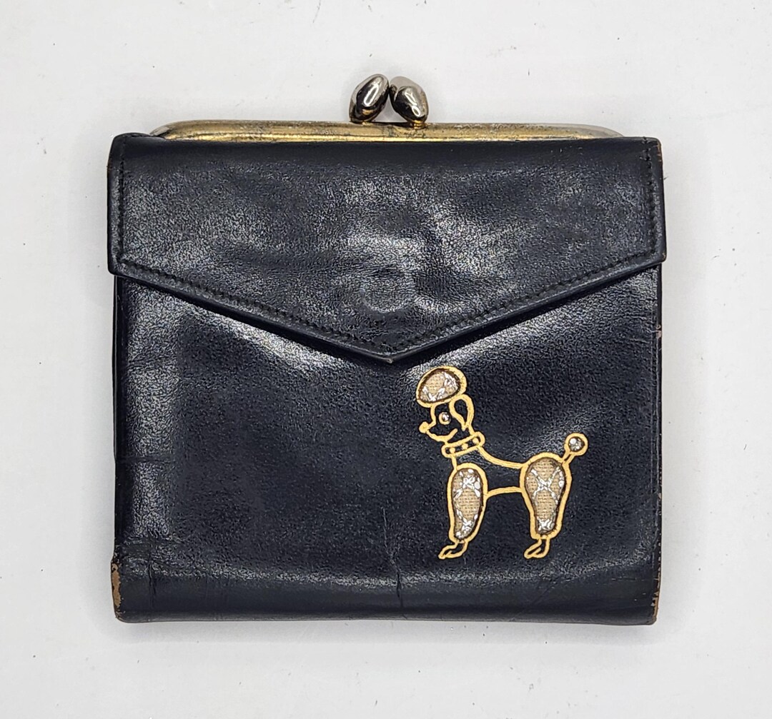 Vintage MCM Women's Girls Leather Wallet With Poodle Dog Cut Out Design ...