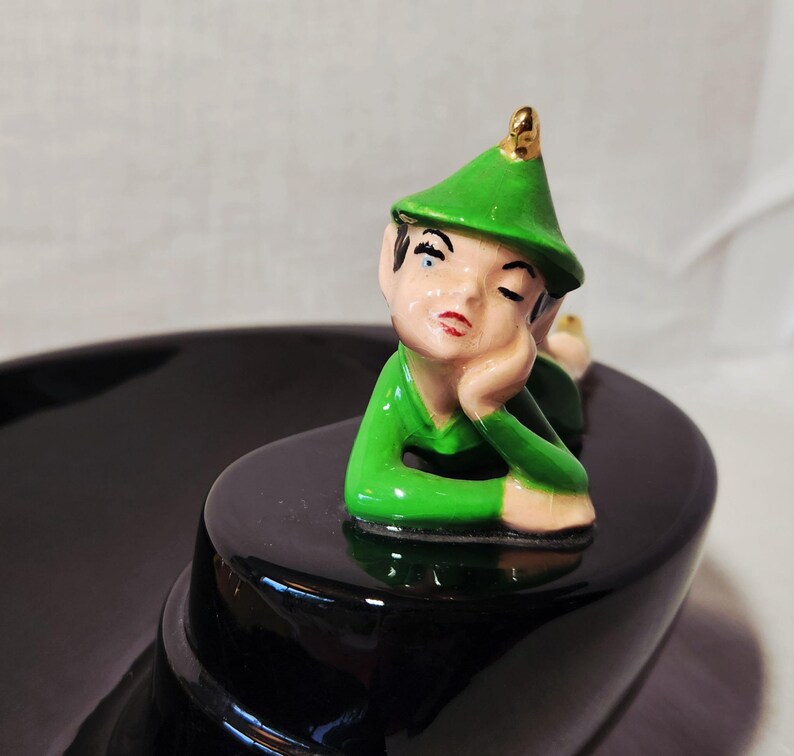 Vintage MCM Pixie Elf Ashtray Holland Mold USA Hand Painted Ceramic ...