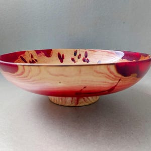 Red Harmony Wooden Bowl - Etsy