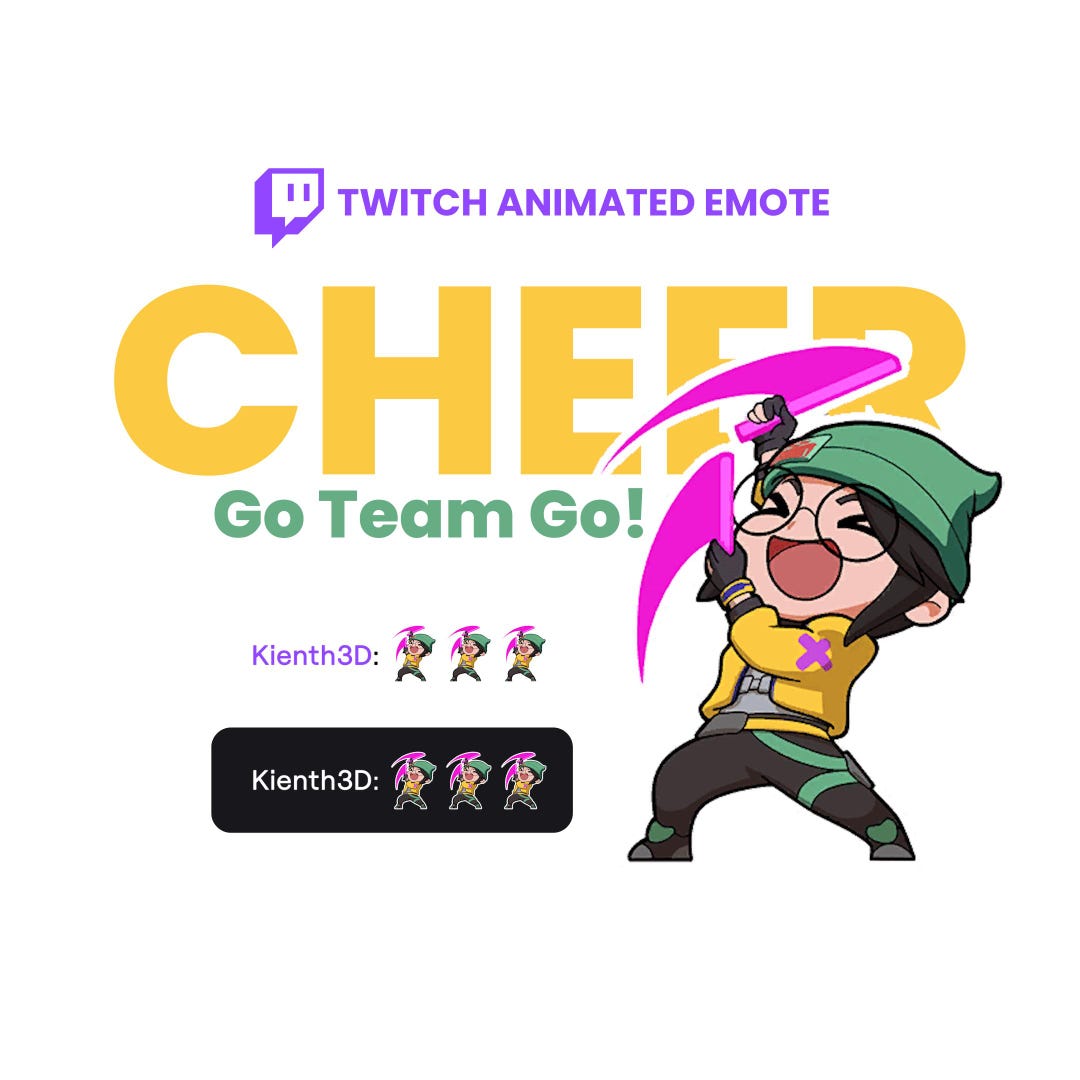 Animated Emote - Cheerleader KJ for Twitch and Discord - Perfect for ...