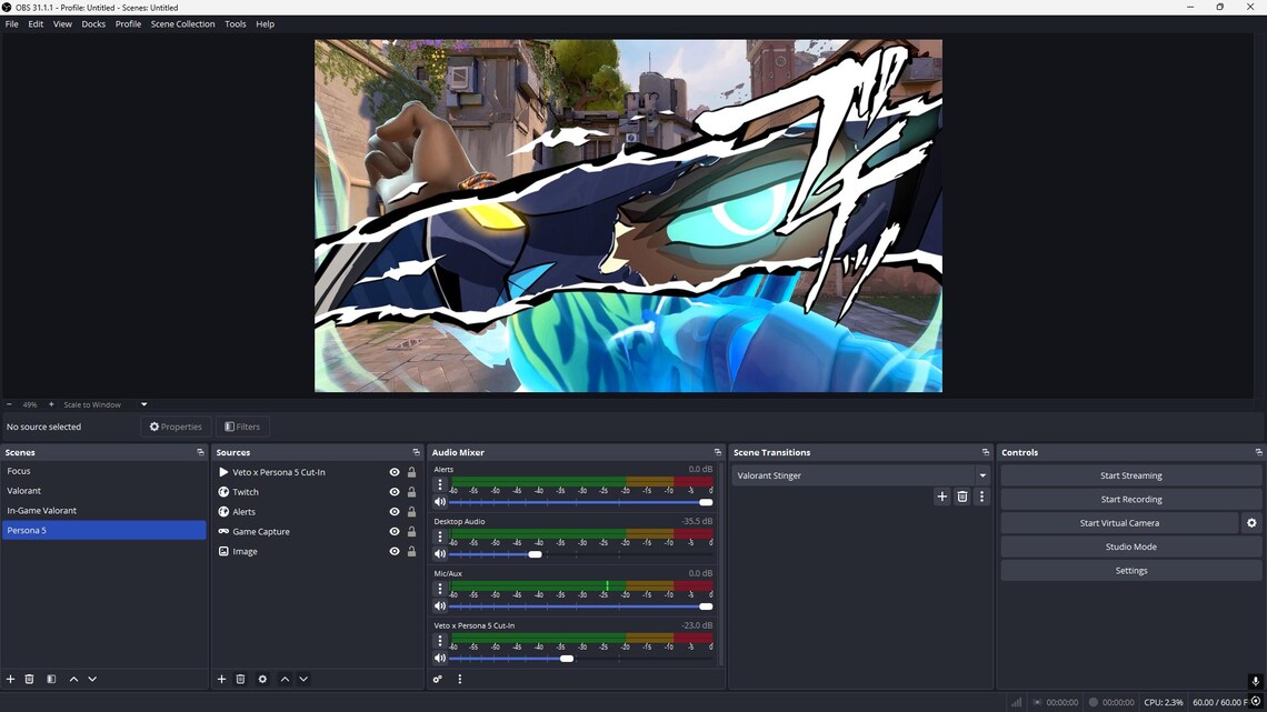 Veto Valorant X Persona 5 Animated Cut-in Stream Overlay (digital ...