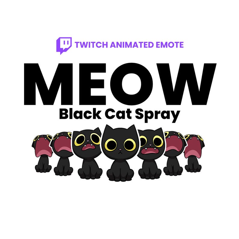 Animated Emote - Meow Meow Meow Cat Spray for Twitch and Discord ...