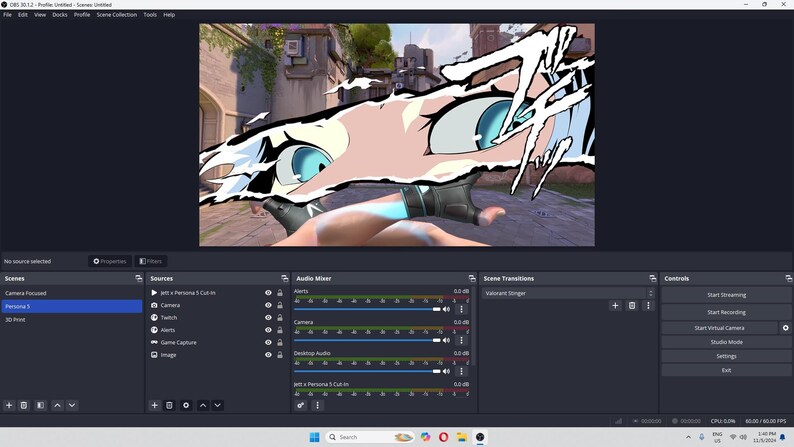 Jett Valorant X Persona 5 Stream Overlay: Animated Cut-in (digital ...