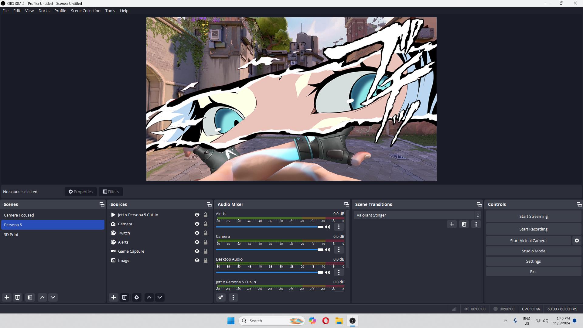 Jett Valorant X Persona 5 Stream Overlay: Animated Cut-in (digital ...