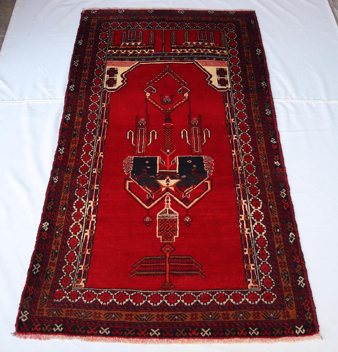 3x5 Ft Prayer Rug, Handmade Afghan Prayer Rug, Vintage Prayer Rug ...
