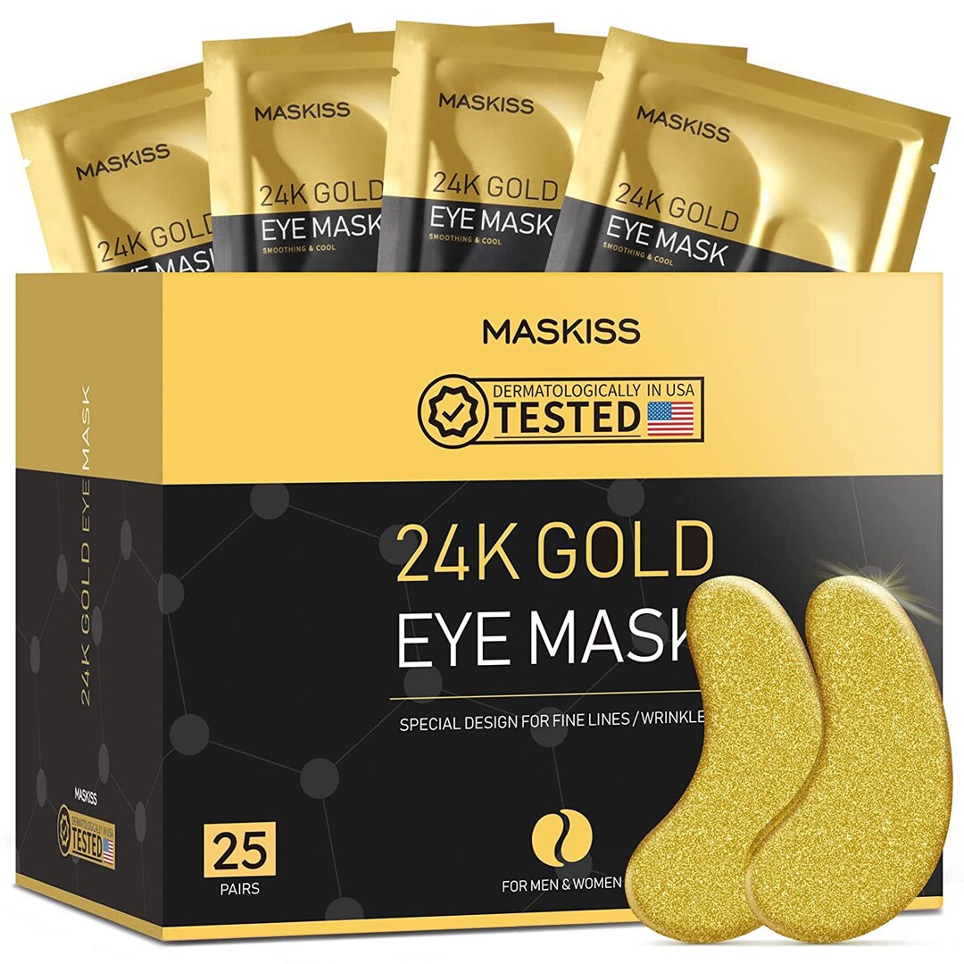24K Gold Under Eye Patches 25 Pairs, Eye Mask, Collagen Skin Care ...