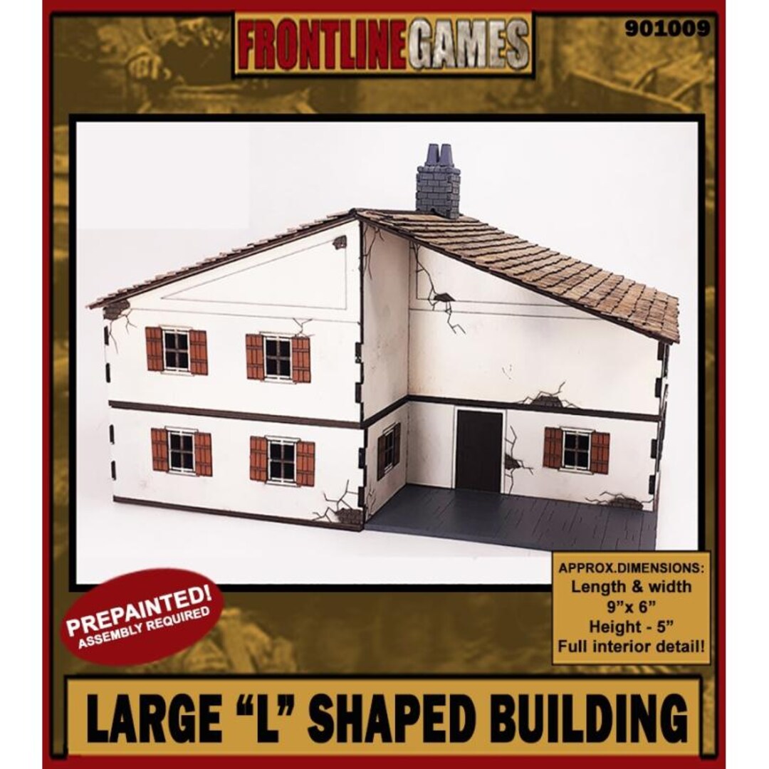 Large Two Story L Shaped House Pre-painted Laser-cut 28mm Buildings ...