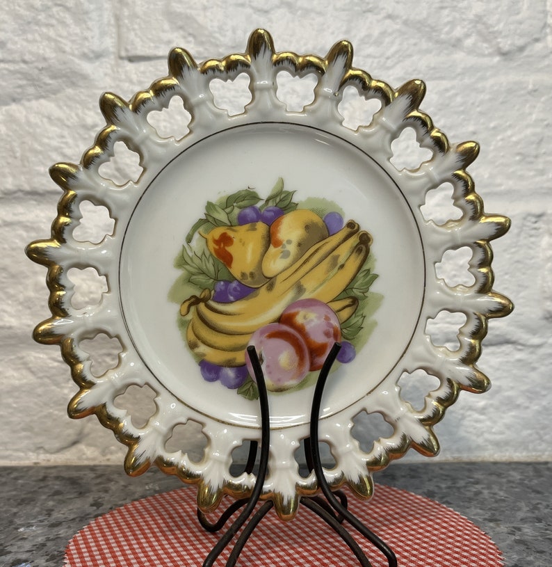 Vintage Hand Painted China Fruit With Gold Trim Decorative by Giftcraft ...