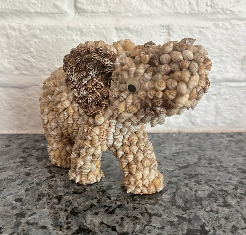 Vintage Sea Shell Encrusted Elephant Figurine - Etsy