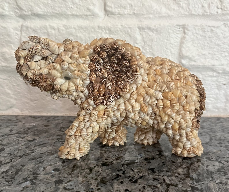 Vintage Sea Shell Encrusted Elephant Figurine - Etsy