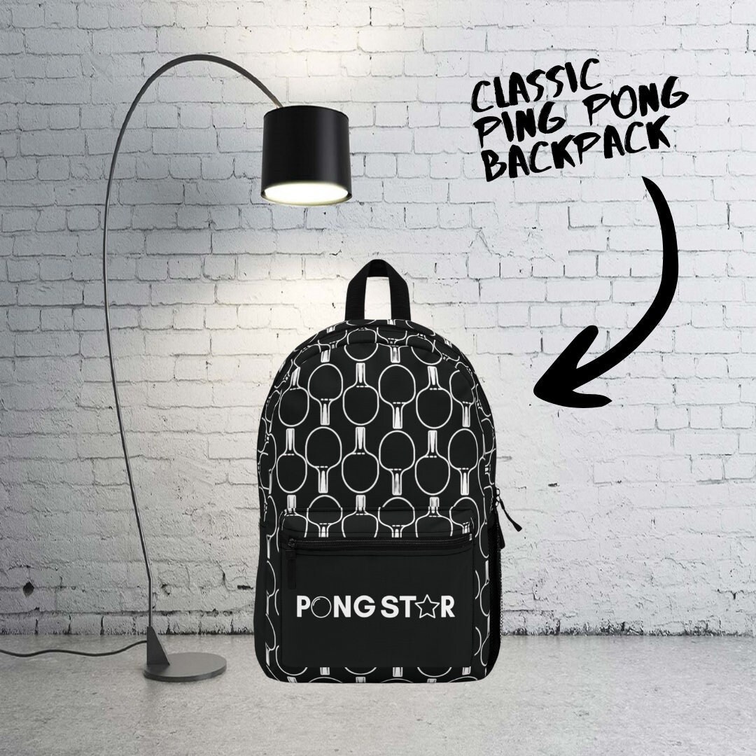 Classic Pong Star Ping Pong Backpack Durable and Stylish Table Tennis ...