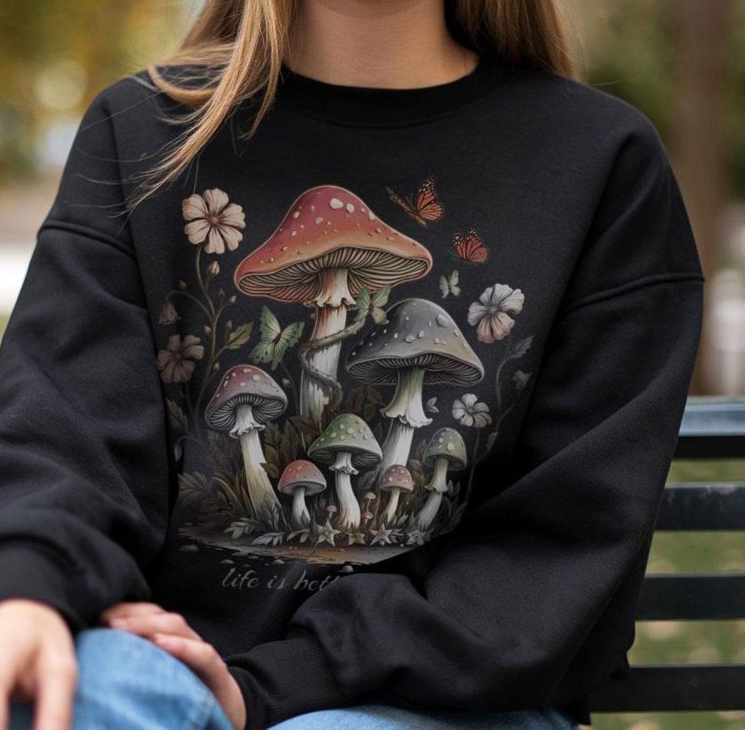 Goblincore Crewneck Sweatshirt, Mushroom Cottagecore Fairycore ...