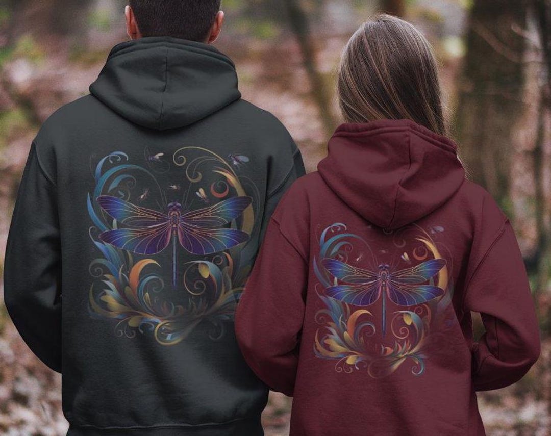 Cottagecore Dragonfly Hoodie, Nature Lover Sweatshirt, Botanical Plant ...