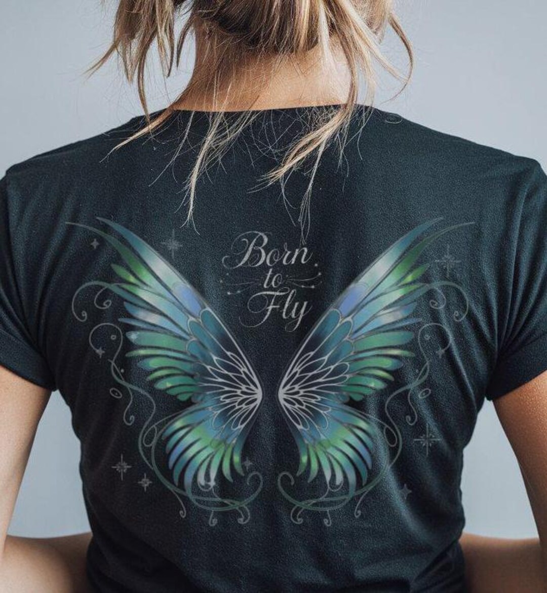 Custom Fairy Wings Tee, Back Graphic Fairycore Shirt, Fantasy Graphic ...