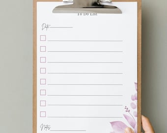 To-do List Digital Template (pink Flower) | Customizable | Printable ...