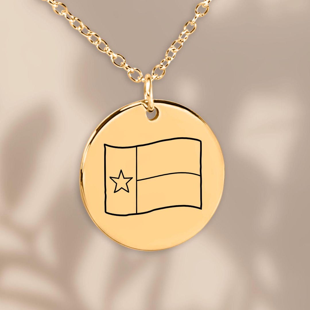 Custom Texas Flag Stainless Steel, 18k Gold, or Rose Gold Plated ...