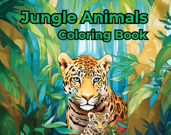 Jungle Animals Coloring Book - Etsy