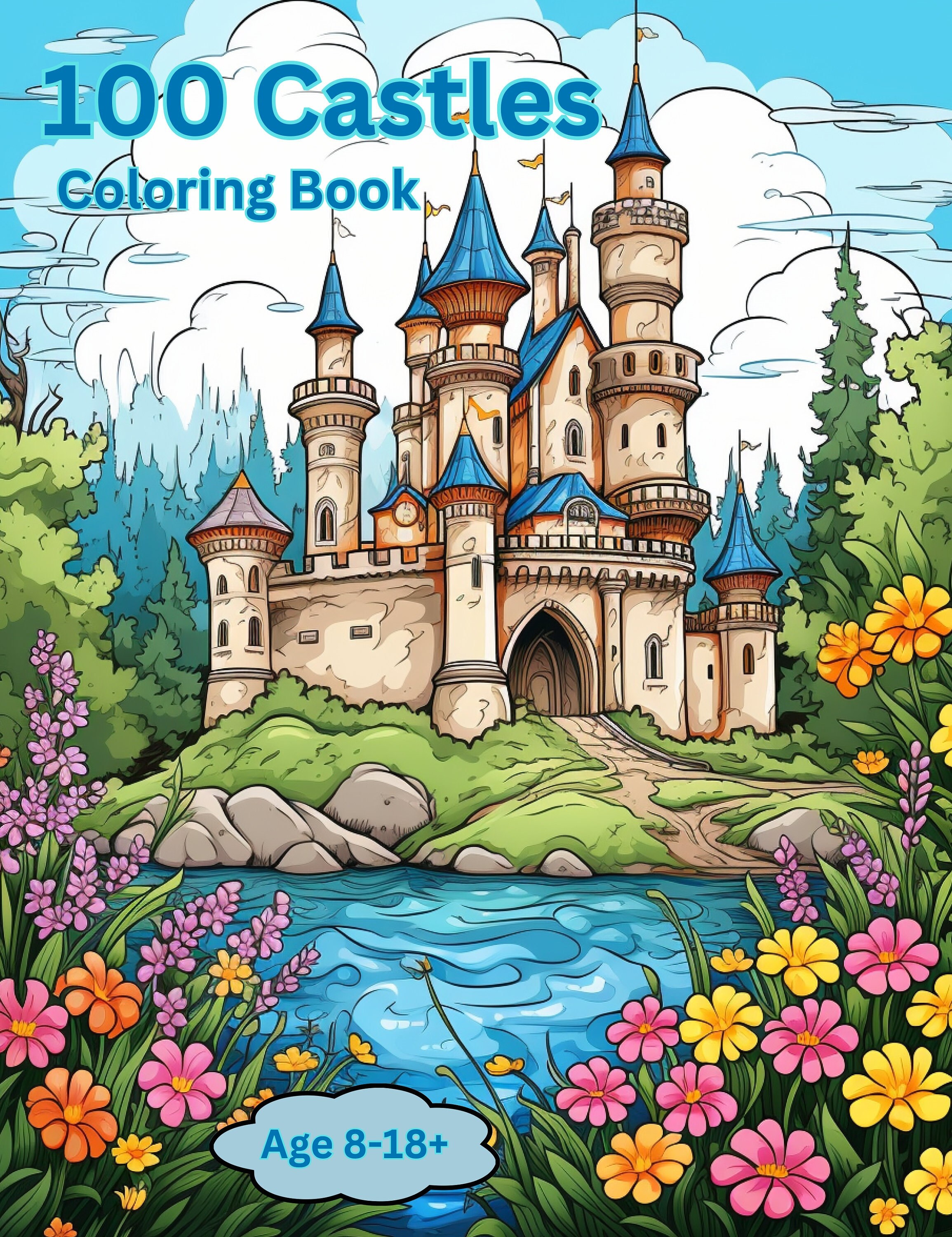 100 Castles to Color - Etsy