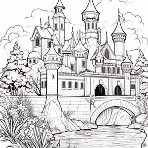 100 Castles to Color - Etsy