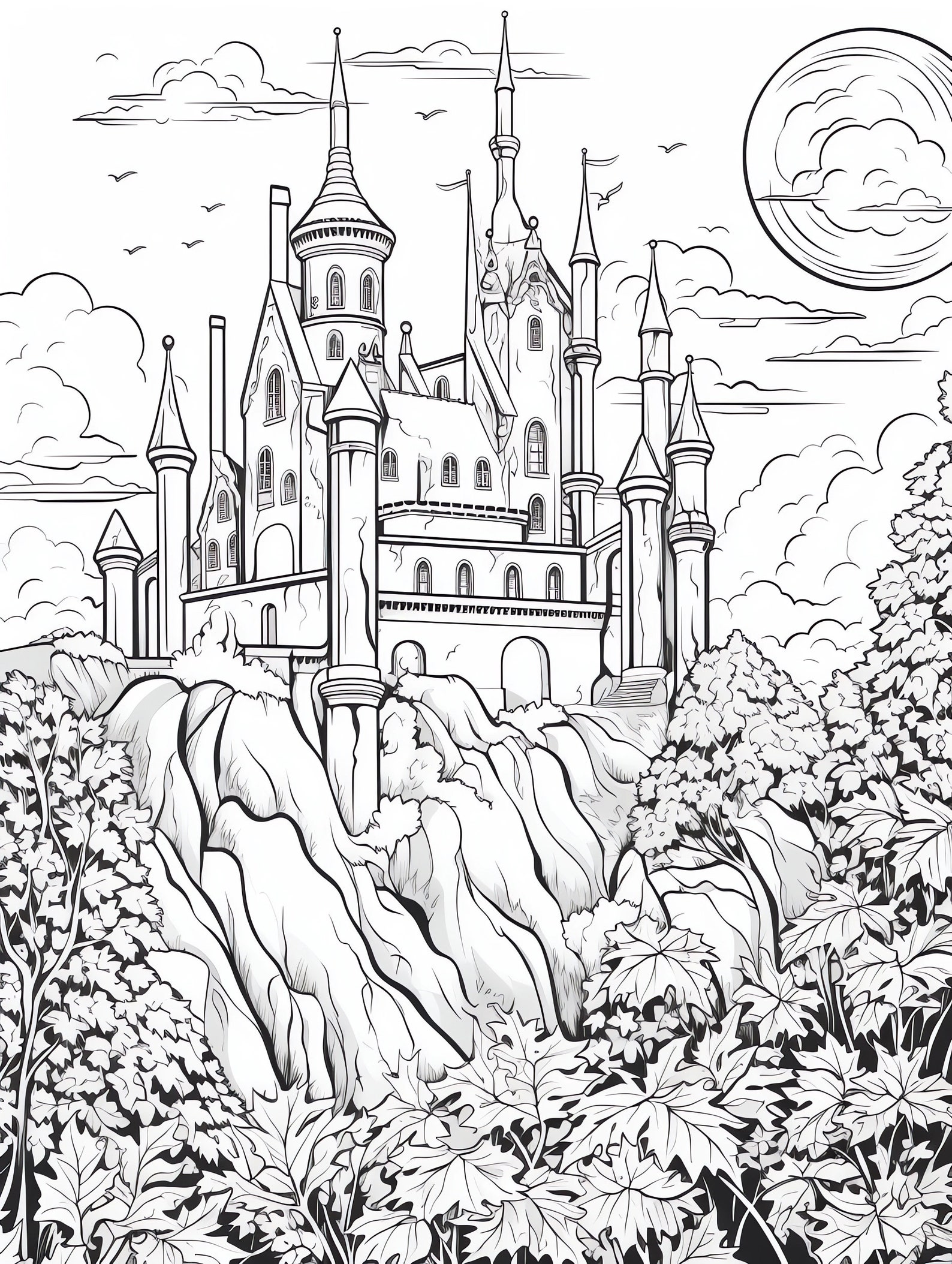100 Castles to Color - Etsy