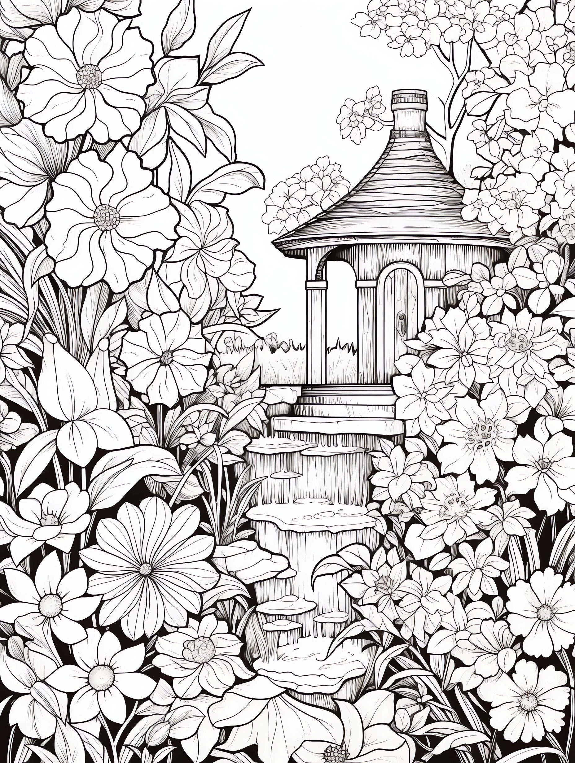 100 Flower Pages to Color - Etsy