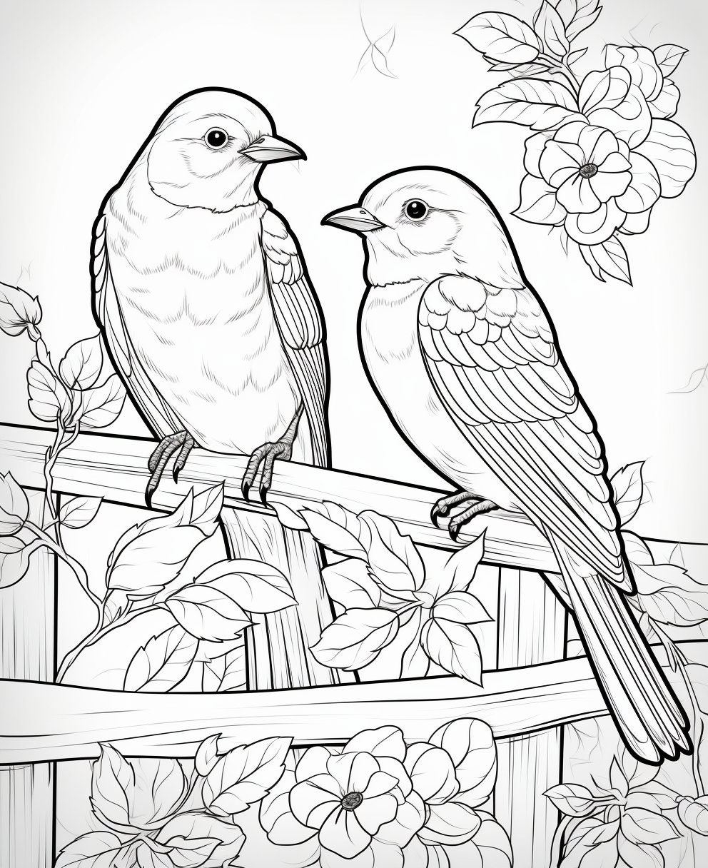 120 Birds to Color - Etsy