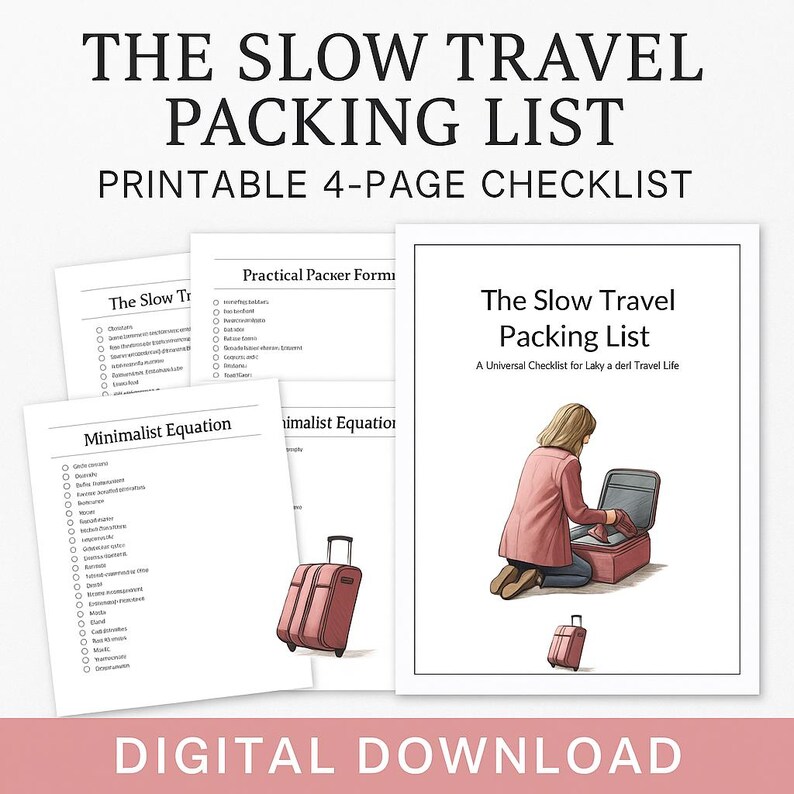 Slow Travel Packing List | Printable PDF Checklist for Women - Etsy