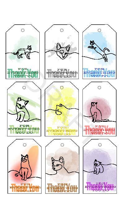 Art Line Gift Tags Digital/printable Tags in 36 Assorted Colors and ...