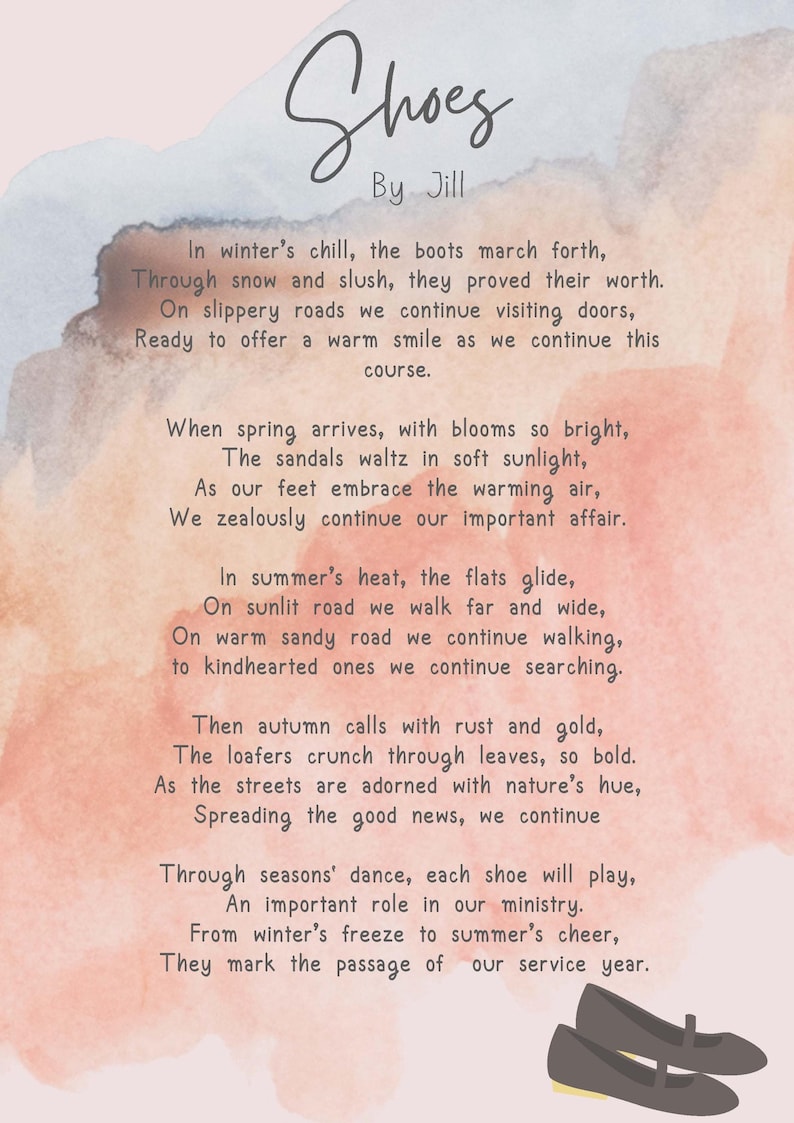 Digital/printable Poem shoes Original Poetry Print Wall Art Sizes A3 ...