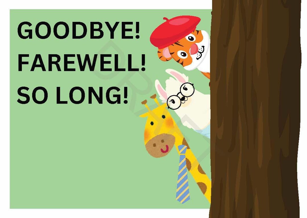 Farewell Cards - 2-sided Postcards; Greeting Cards Available in 11 ...