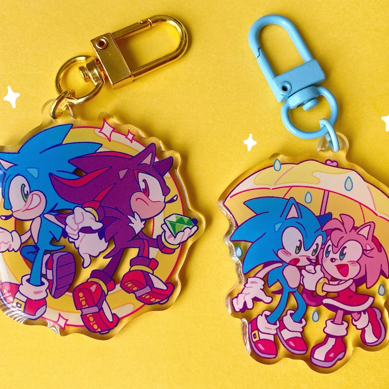 Sonic the Hedgehog Keychain - Etsy