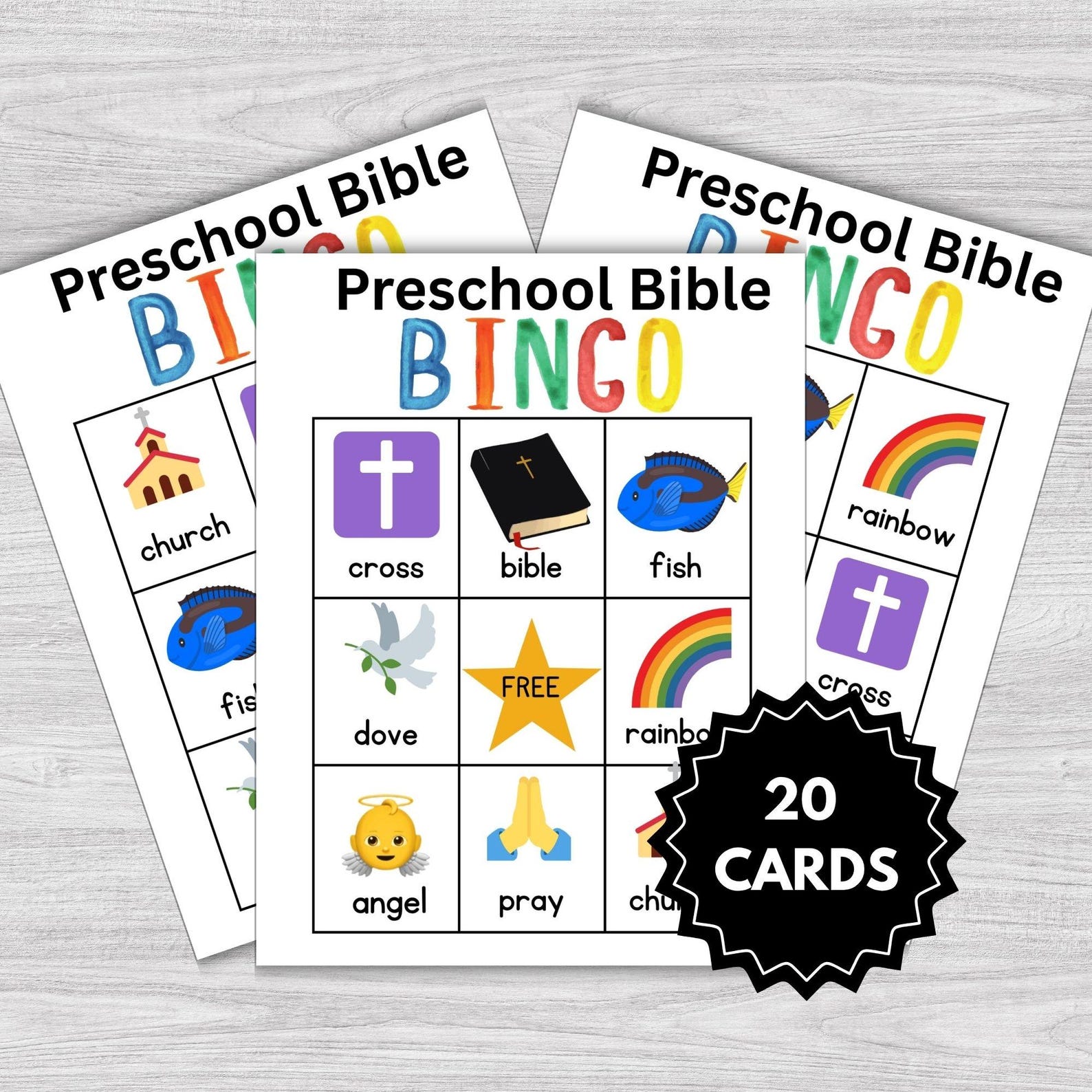 Preschool Bible Bingo Game: Sunday School, VBS (PDF Downloadable) - Etsy