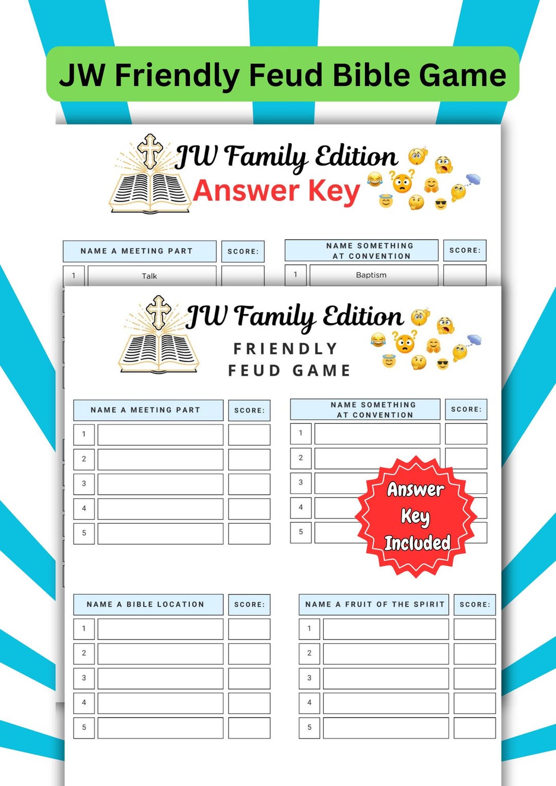 JW Family Feud Bible Game: Printable Trivia (PDF Download) - Etsy
