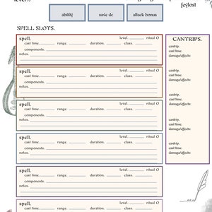 Custom Dnd Character Sheets Fully Custom Unique & Aesthetic Designs - Etsy