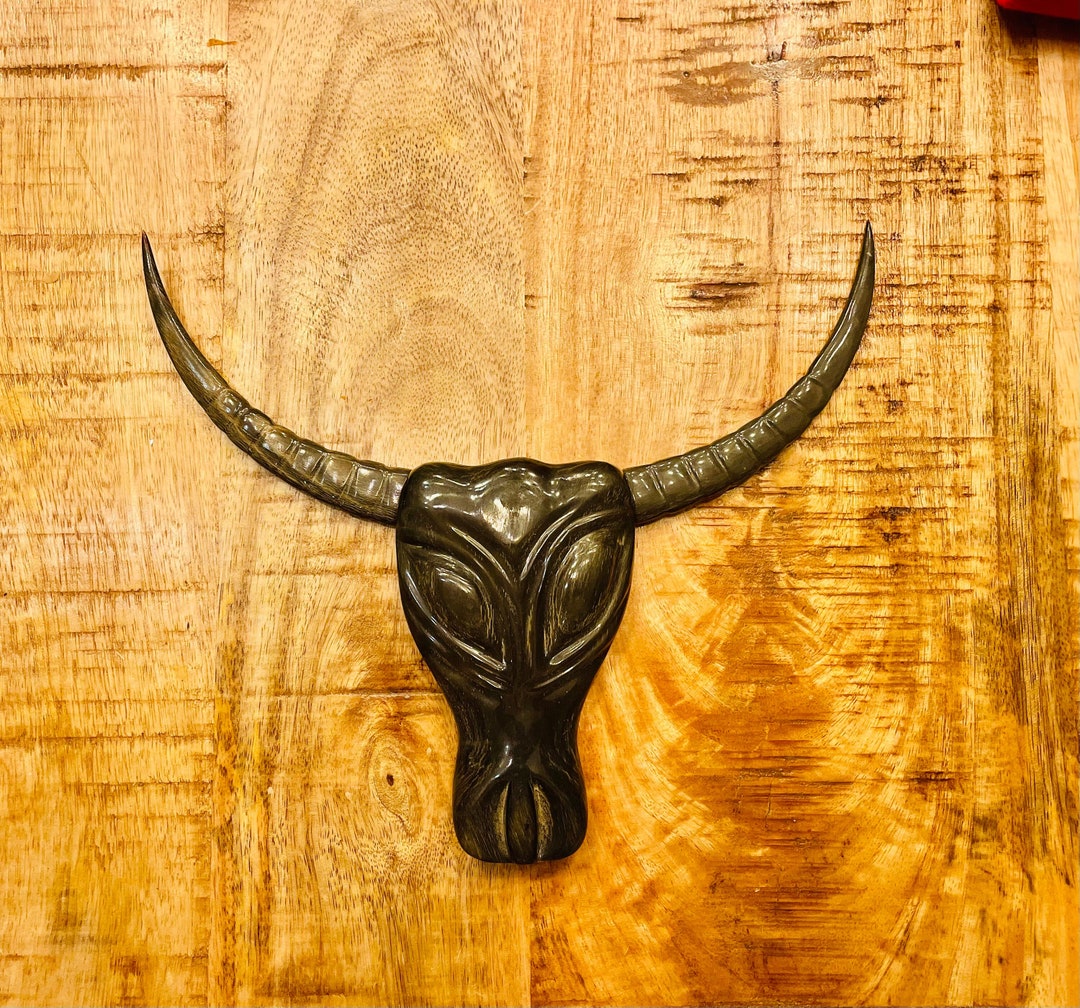 Carved Western Bull Wall Mount - Etsy