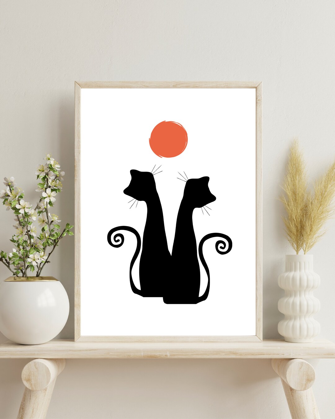 Instant Download Art, Printable Cat Art. Black Cat Art, Digital Art, Digital Cat Art, Wall Art ...