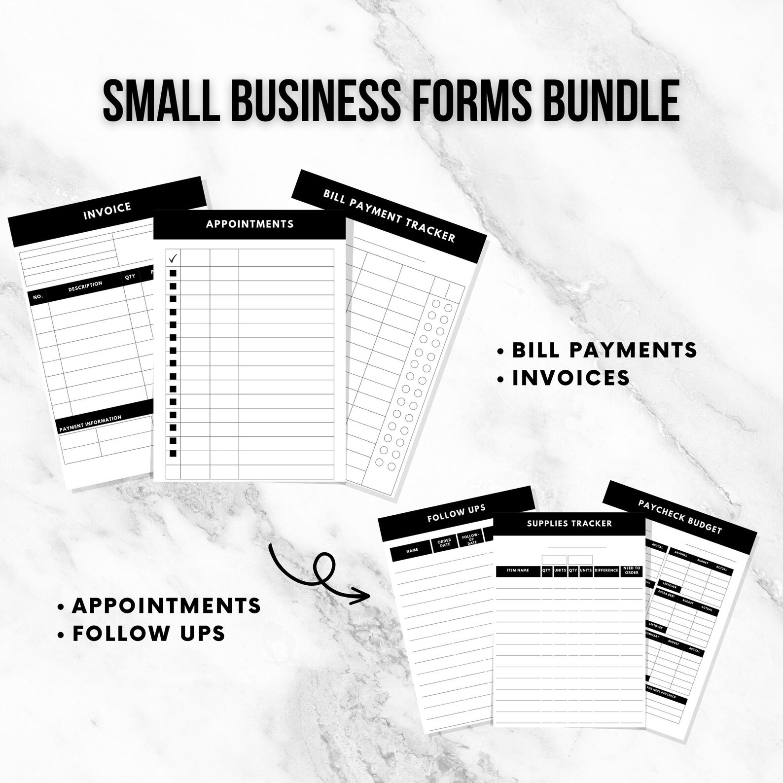 Small Business Forms Bundle, Order Form Bundle, Tumbler Order Form ...