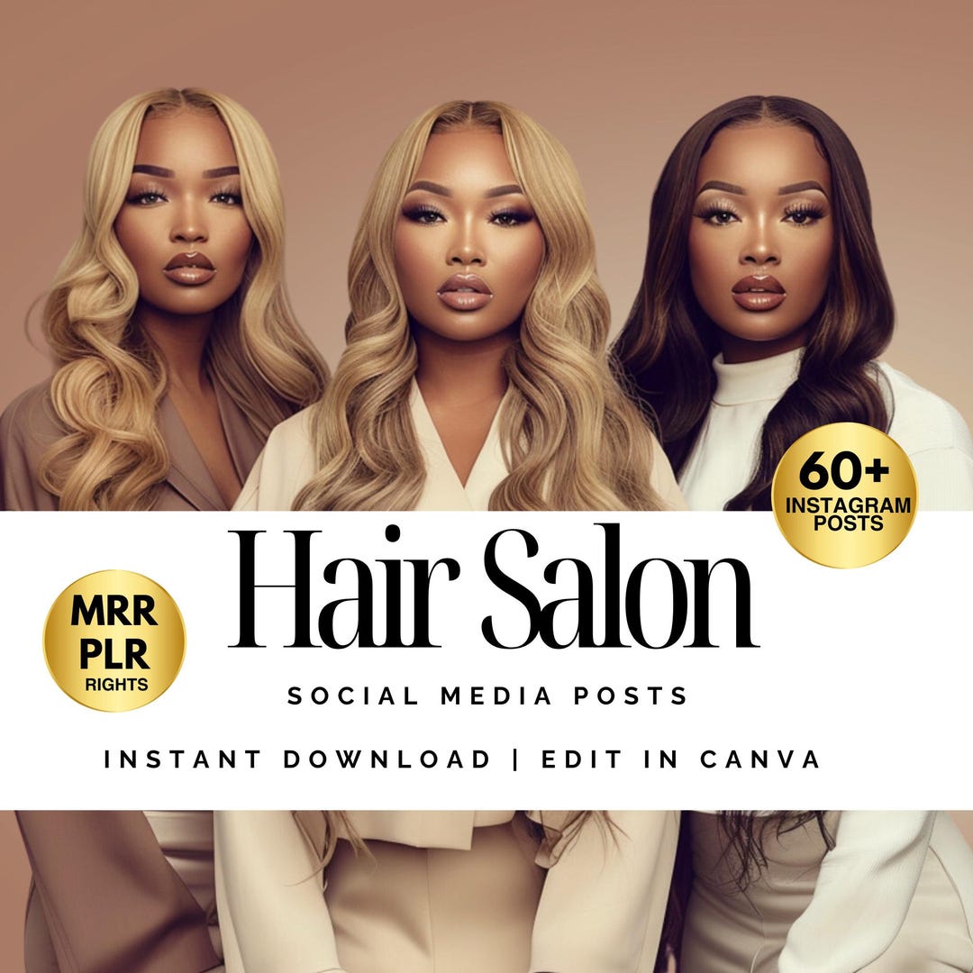 Hair Salon Instagram Post Templates | Luxury Social Media Posts | PLR ...