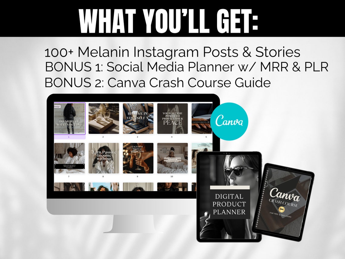 Melanin Instagram Posts & Story Templates for Faceless Digital ...