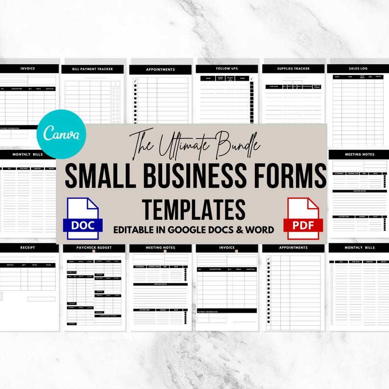 Small Business Forms Bundle, Order Form Bundle, Tumbler Order Form ...