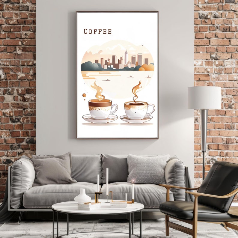 Coffee City Poster, Art, Cafe Poster, Vintage Wall Art, Kitchen Wall ...