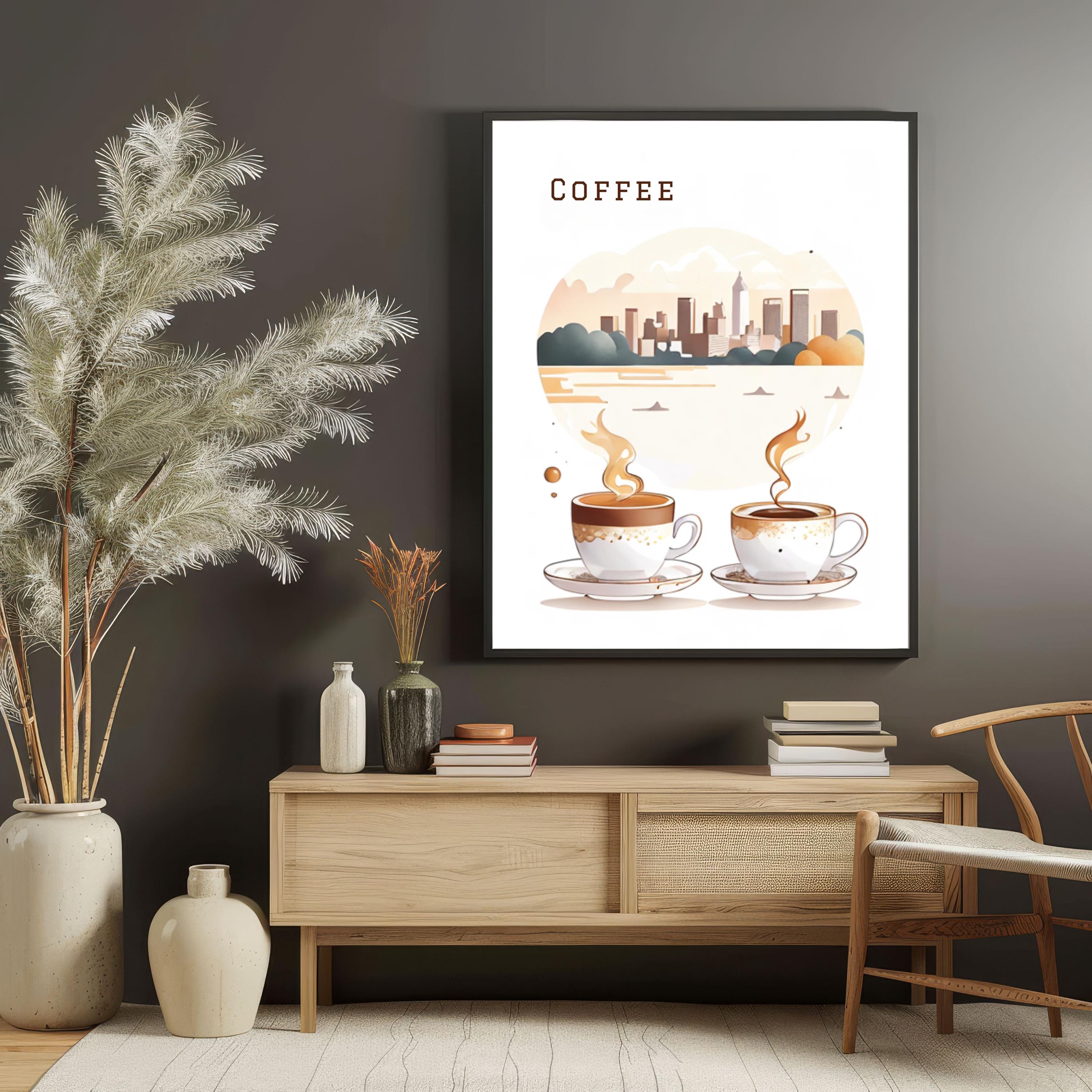 Coffee City Poster, Art, Cafe Poster, Vintage Wall Art, Kitchen Wall ...