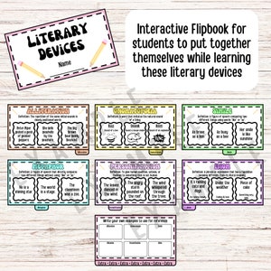 Literary Devices Flipbook Classroom Activity - Etsy