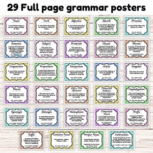 Grammar Posters Printable Set of 29 | Teaching Tools & Classroom Decor ...