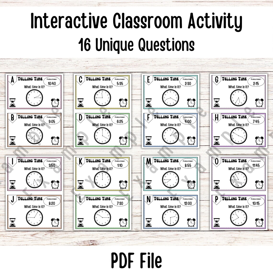 Telling Time Scavenger Hunt - Fun Classroom Activity - Etsy