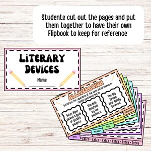 Literary Devices Flipbook Classroom Activity - Etsy