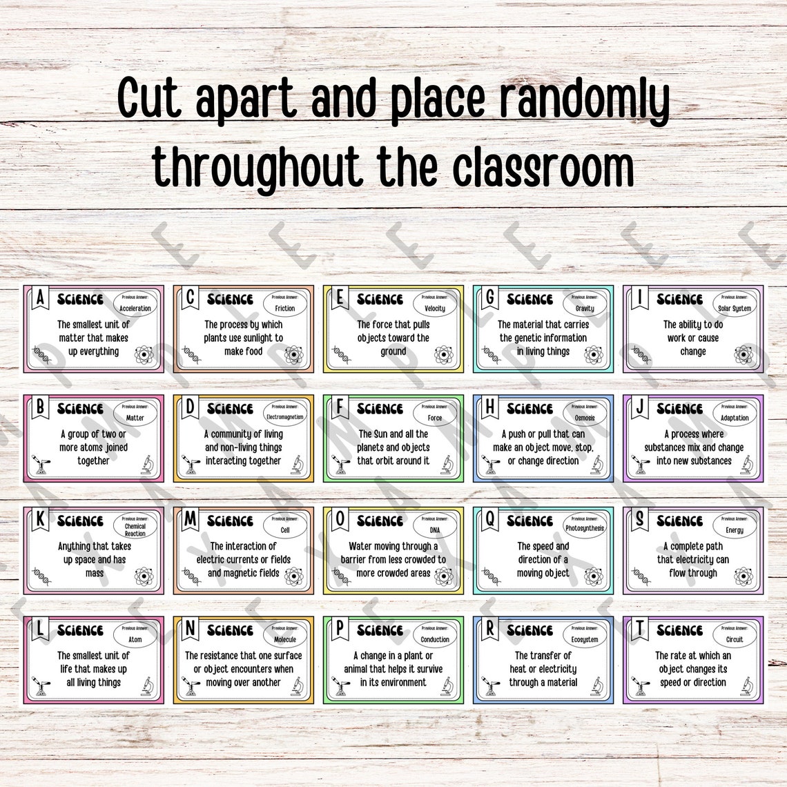 Science Scavenger Hunt - Fun Interactive Classroom Activity - Etsy