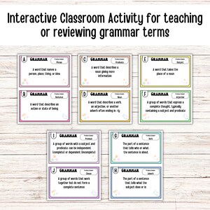 Grammar Scavenger Hunt Set 1 - Fun Classroom Activity - Etsy