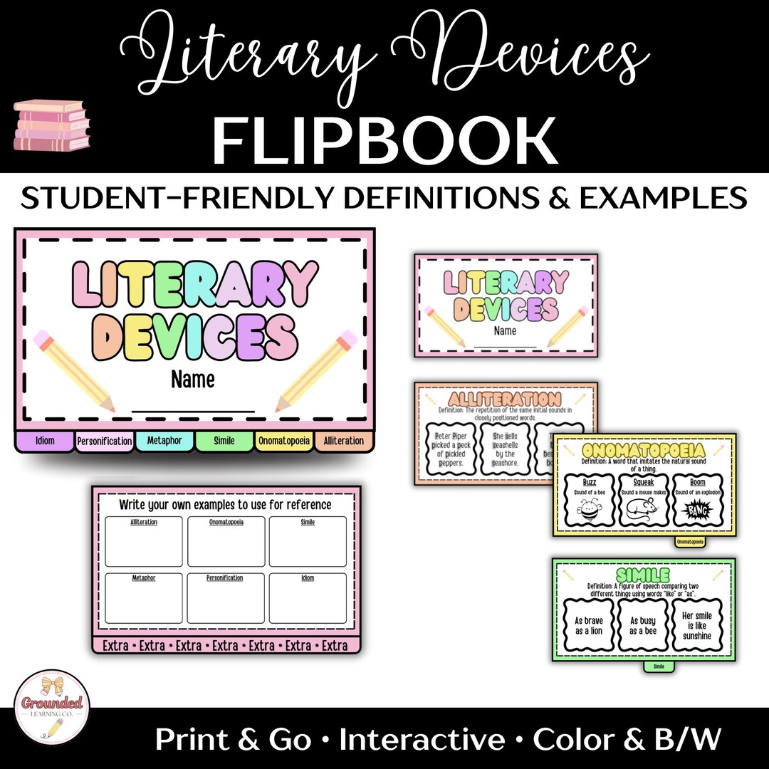 Literary Devices Flipbook Classroom Activity - Etsy