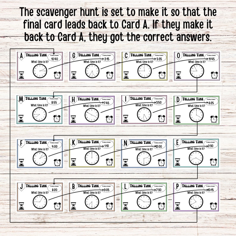 Telling Time Scavenger Hunt - Fun Classroom Activity - Etsy